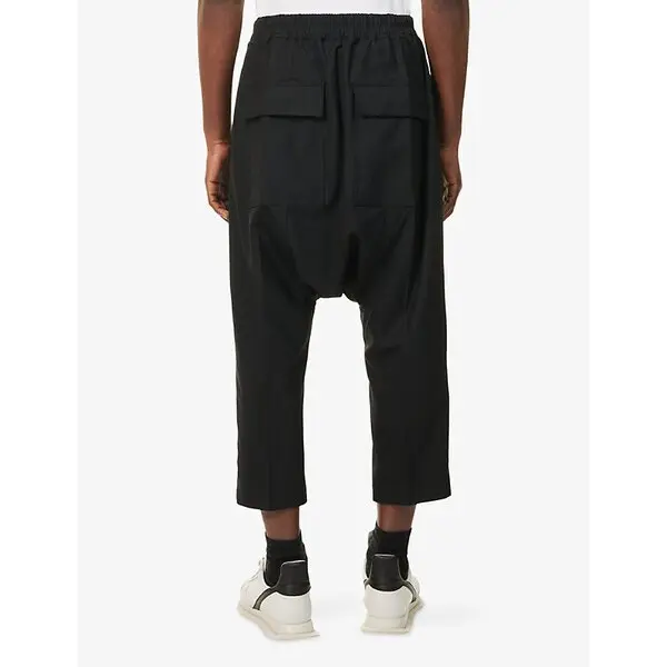 Rick Owens Cropped Drawstring Wool Trousers