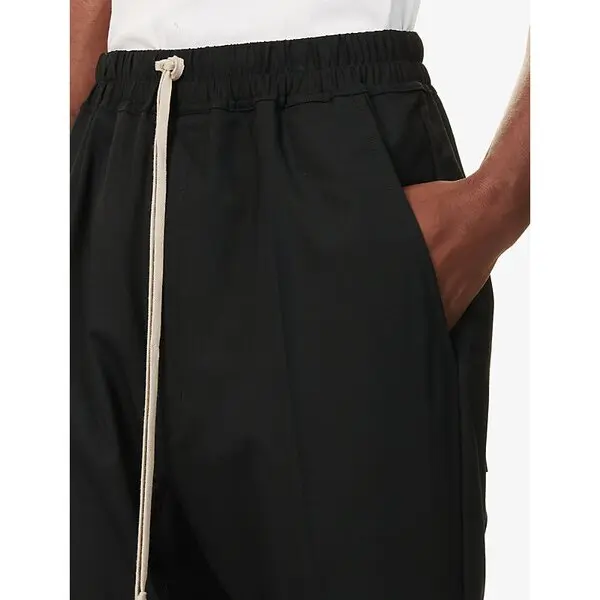 Rick Owens Cropped Drawstring Wool Trousers