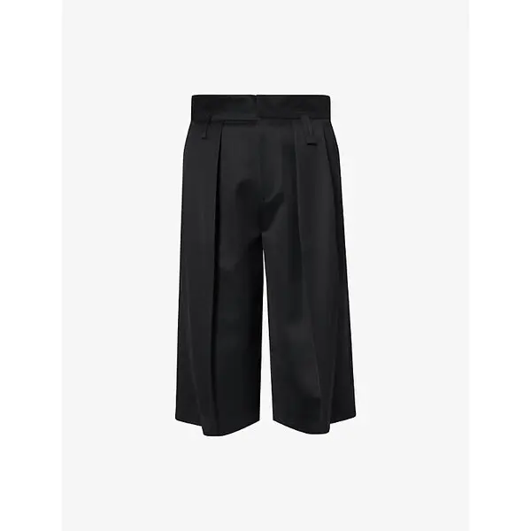 Simone Rocha Wool-blend Wide-leg Shorts - Black