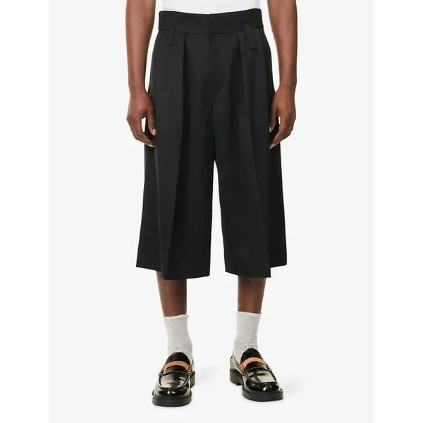 Simone Rocha Wool-blend Wide-leg Shorts
