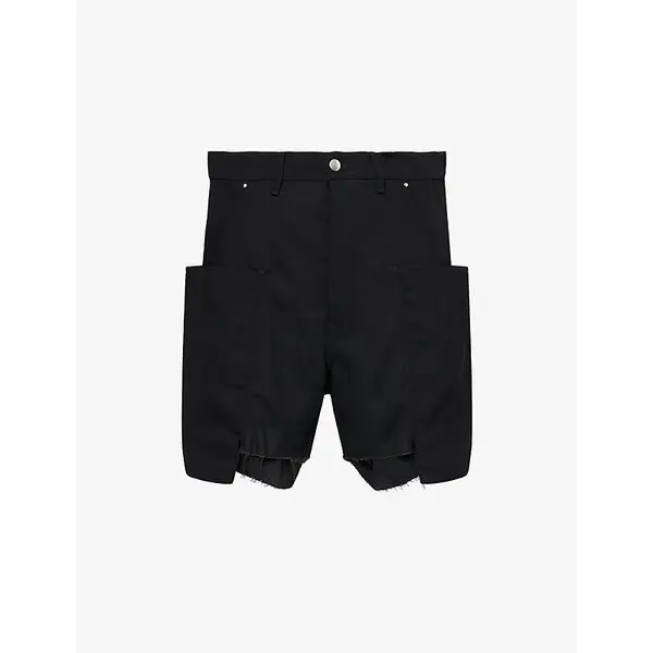 Rick Owens Stefan Wool Cargo Shorts - Black