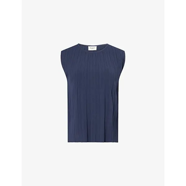Max Mara Pleated Sleeveless Plissé Tank Top