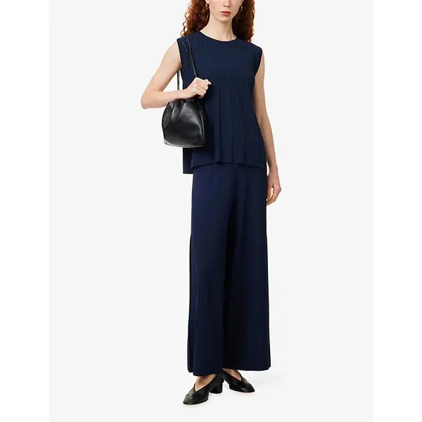 Max Mara Pleated Sleeveless Plissé Tank Top