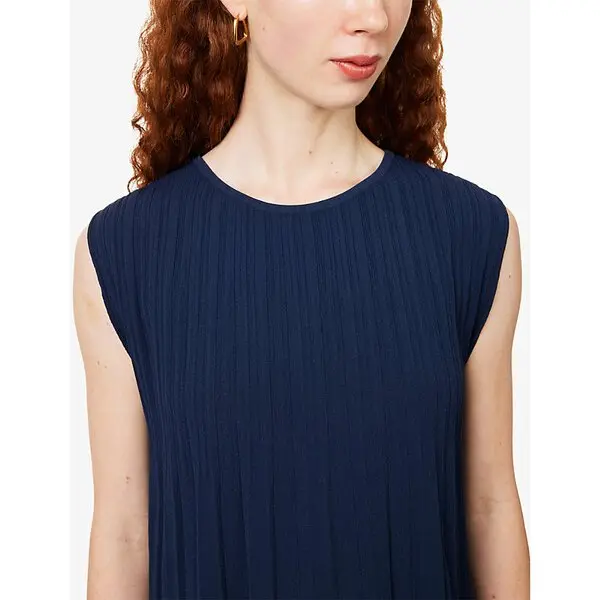 Max Mara Pleated Sleeveless Plissé Tank Top