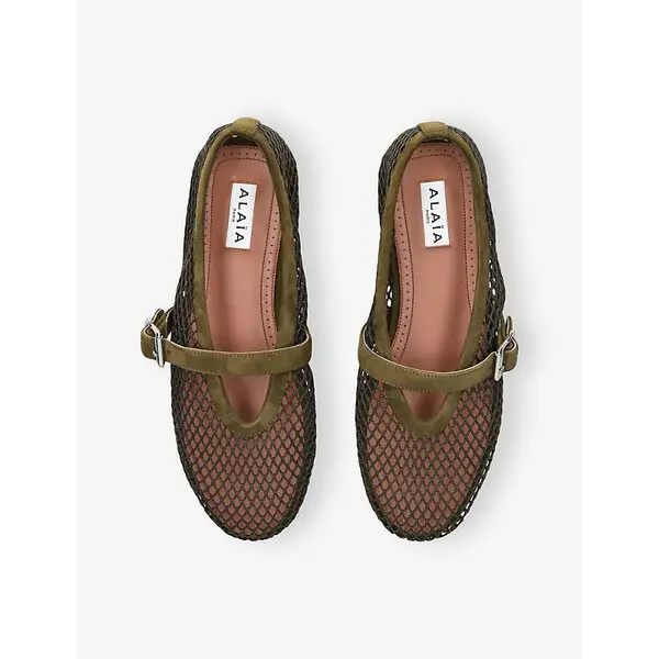 AZZEDINE ALAIA Cut-out Mesh Ballerina Flats