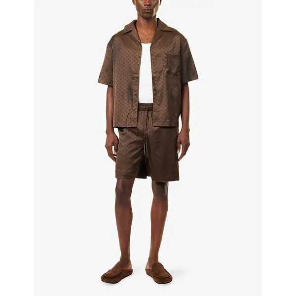 THE COUTURE CLUB Jacquard Pattern Relaxed Fit Woven Shorts