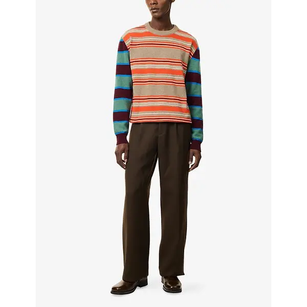 Paul Smith Crewneck Striped Wool-and-cotton Jumper