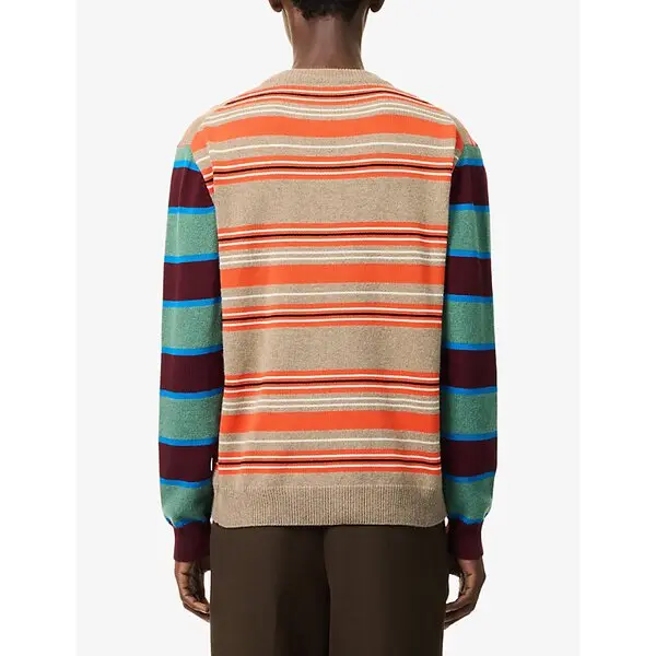 Paul Smith Crewneck Striped Wool-and-cotton Jumper
