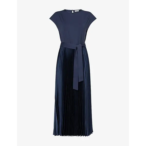 Max Mara Interlock Pleated Jersey Midi Dress