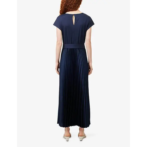 Max Mara Interlock Pleated Jersey Midi Dress