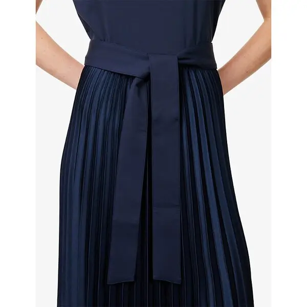Max Mara Interlock Pleated Jersey Midi Dress
