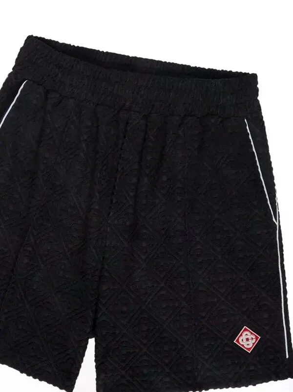 Casablanca Textured Monogram Logo Patch Shorts