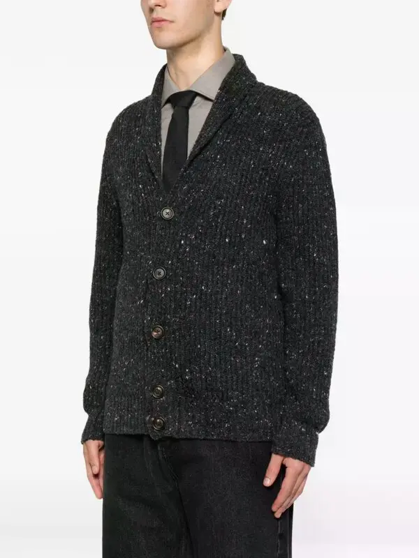 Eleventy Ribbed Knit Shawl Collar Cardigan
