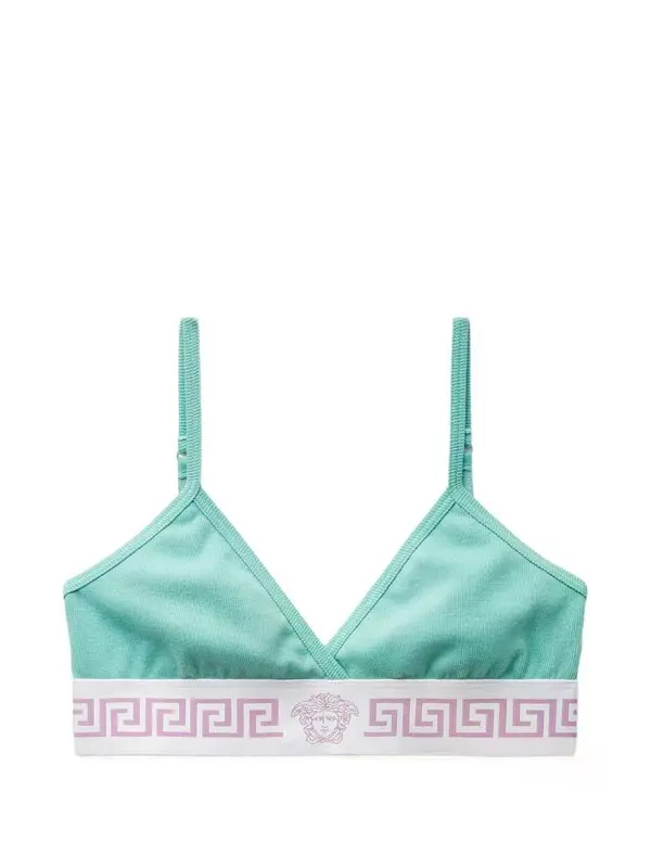 Versace Ribbed Cotton-jersey Bralette - Blue