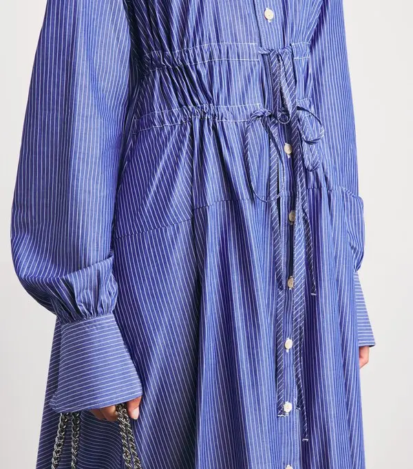 Palmer//harding Cotton Poplin Striped Maxi Dress - Blue