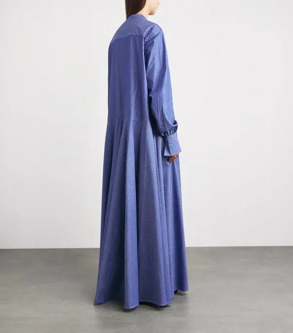Palmer//harding Cotton Poplin Striped Maxi Dress - Blue