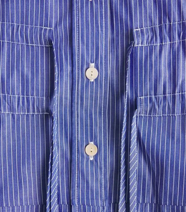 Palmer//harding Cotton Poplin Striped Maxi Dress - Blue