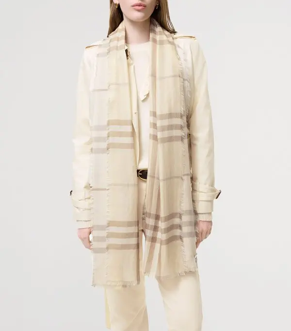 Burberry Wool-silk Reversible Check Scarf