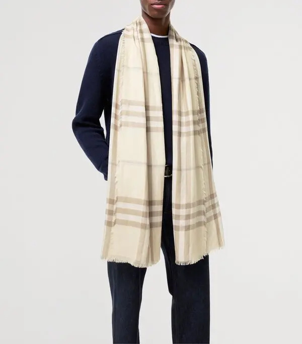 Burberry Wool-silk Reversible Check Scarf