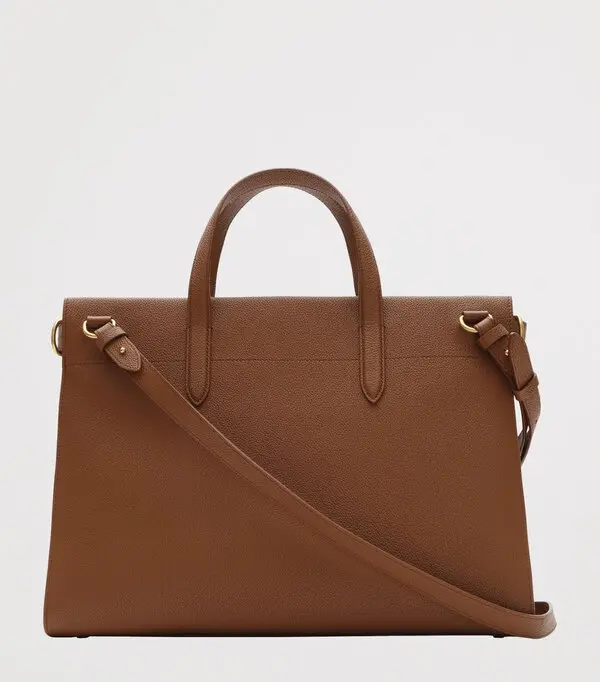Burberry Medium Leather Cotswolds Check Tote Bag