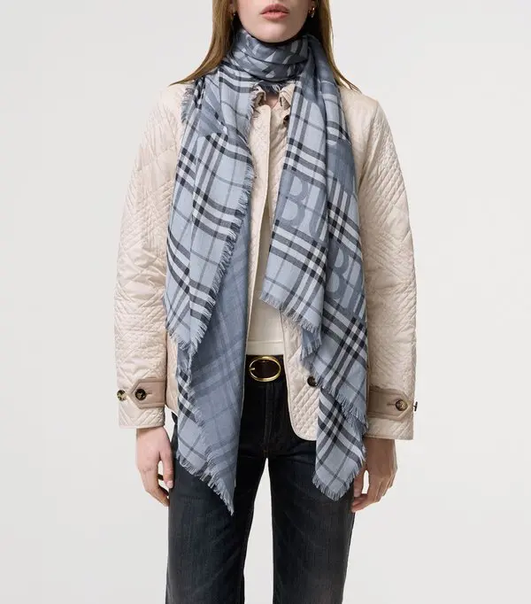 Burberry Wool-silk Knight Check Scarf