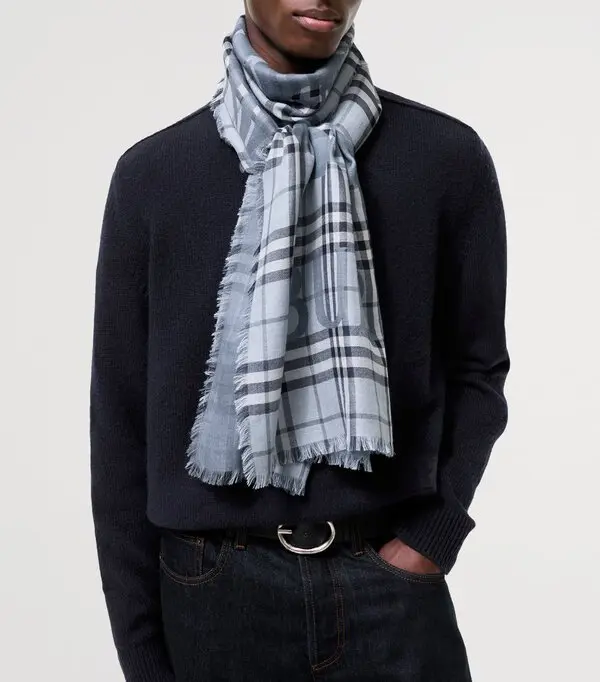 Burberry Wool-silk Knight Check Scarf