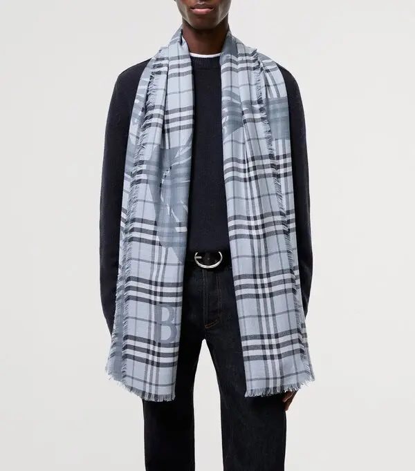 Burberry Wool-silk Knight Check Scarf