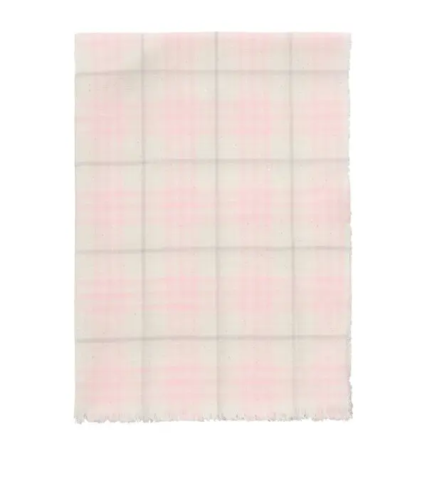 Burberry Silk-blend Embellished Check Scarf - Pink