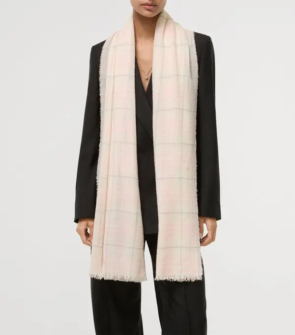 Burberry Silk-blend Embellished Check Scarf
