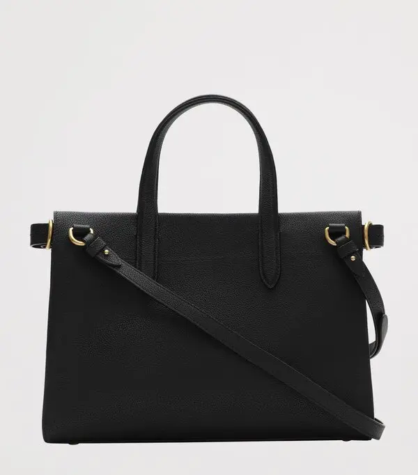 Burberry Small Leather Cotswolds Check Tote Bag