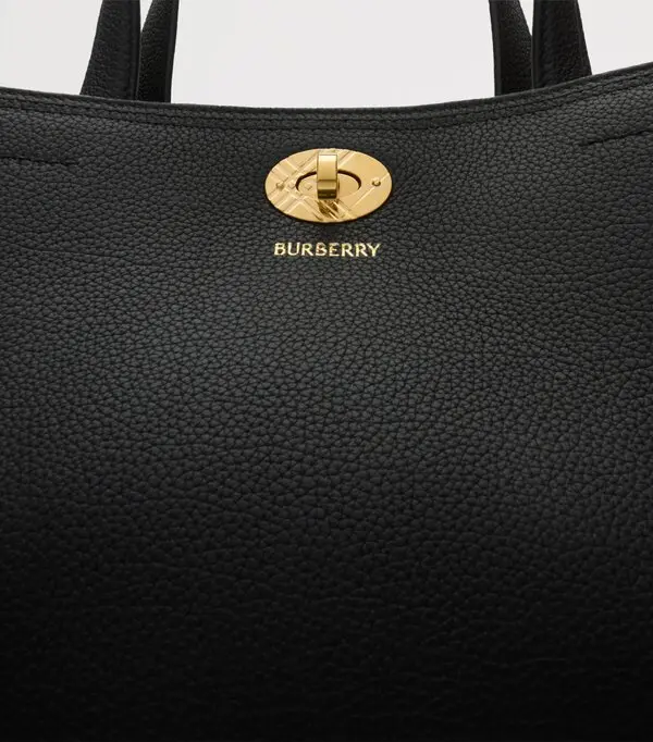 Burberry Small Leather Cotswolds Check Tote Bag