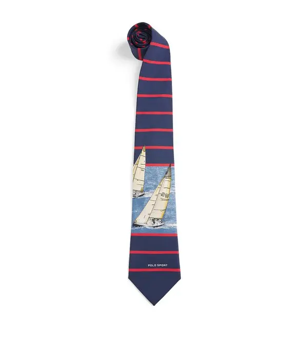 Polo Ralph Lauren Silk Stripe Sailboat Tie