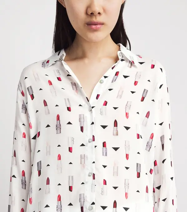 L'Agence Lipstick Print Holly Shirt