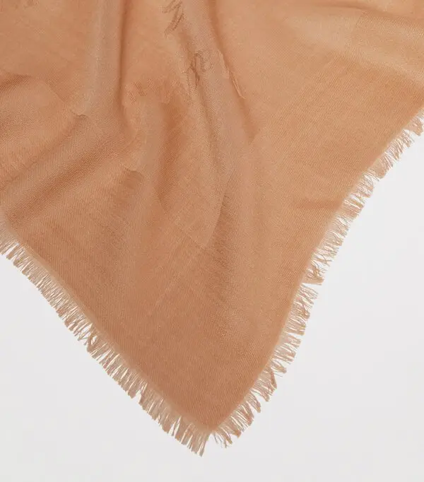 Max Mara Wool-silk Monogram Stole Scarf