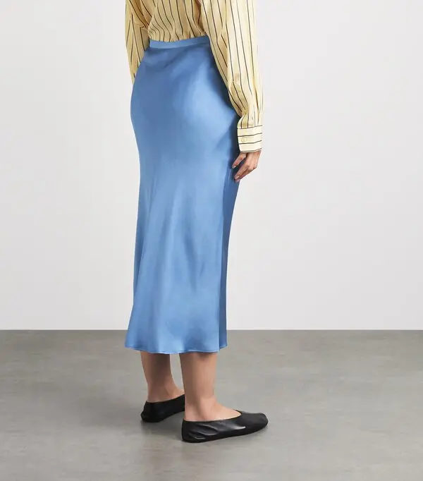 ANINE BING Silk Bar Midi Skirt