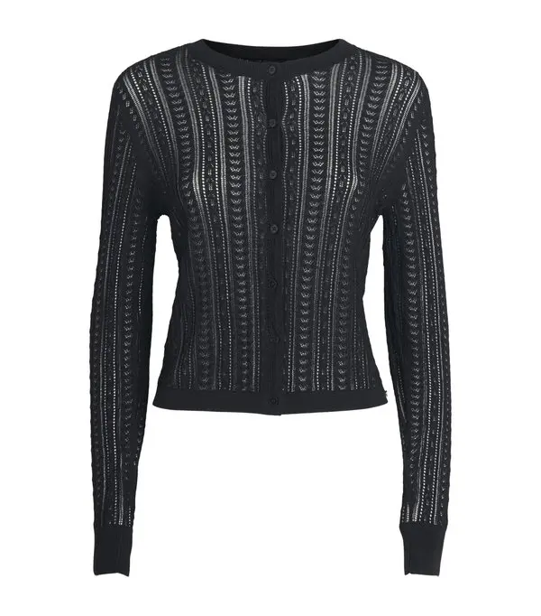 ANINE BING Open-knit Moni Cardigan - Black