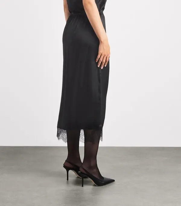 ANINE BING Silk-blend Shelby Midi Skirt