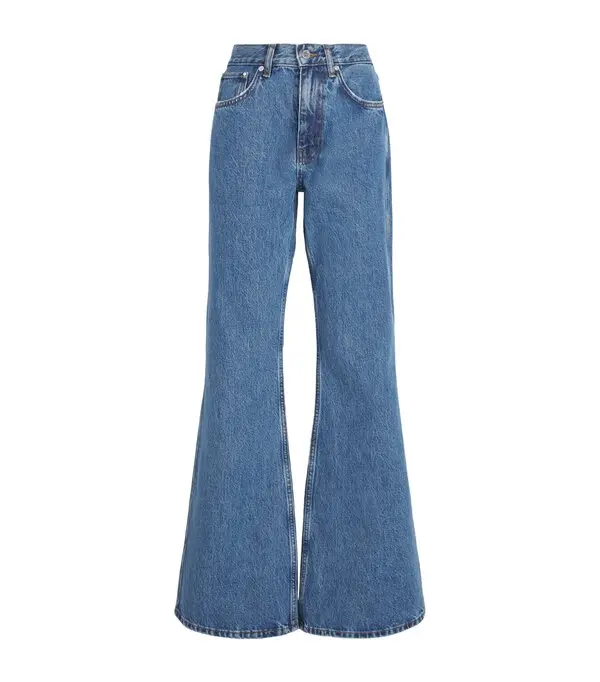 ANINE BING Wyatt High-rise Flared Jeans - Blue