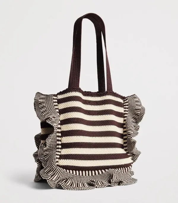 Sandro Crochet Stripe Tote Bag