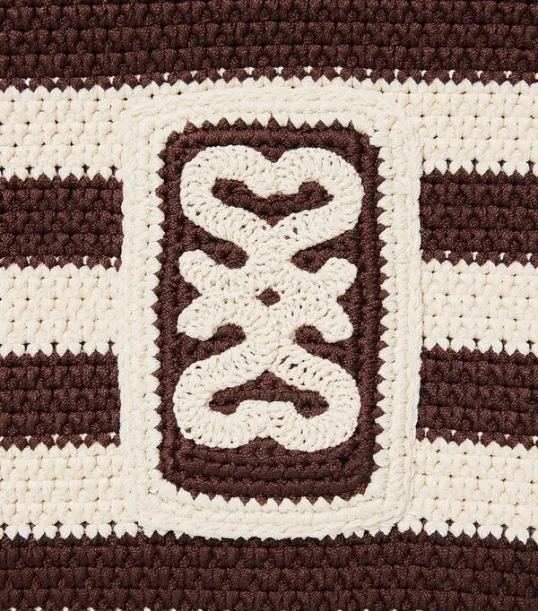 Sandro Crochet Stripe Tote Bag