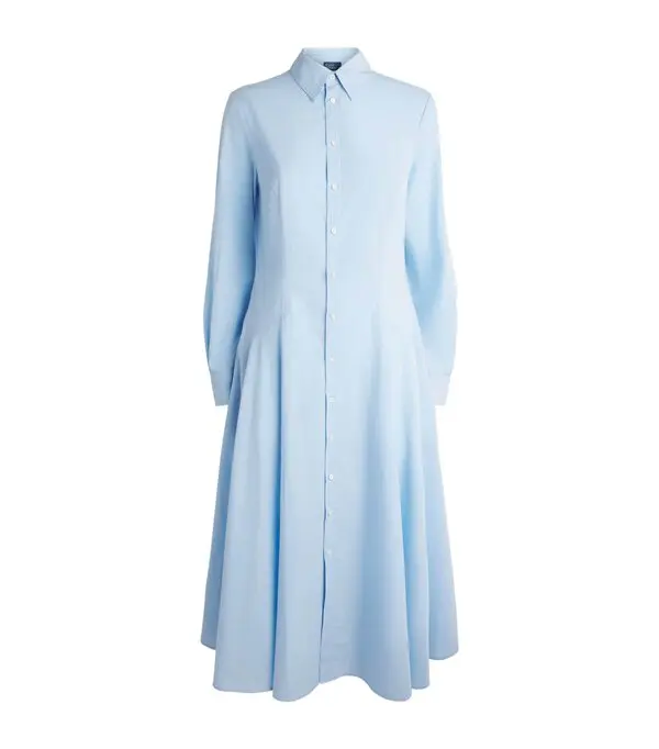 Polo Ralph Lauren Cotton Panelled Midi Dress - Blue