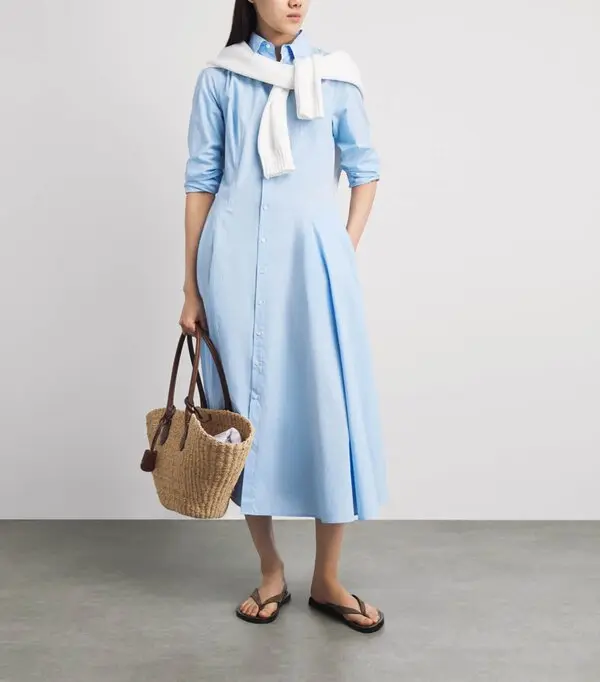 polo ralph lauren midi dress Floral A-Line Precision meets elegance in this woven linen dress which features a column Polo Ralph Lauren - Pink,