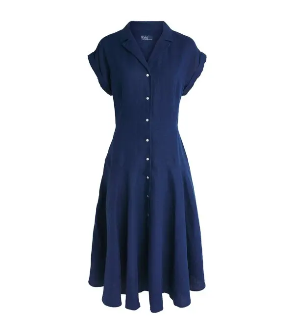 Polo Ralph Lauren Linen Shirt Dress - Blue