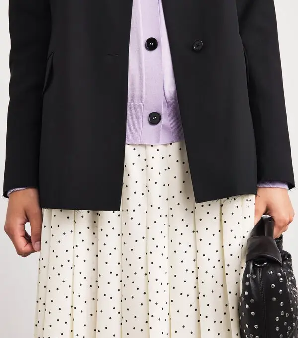 Theory Polka-dot Pleated Midi Skirt