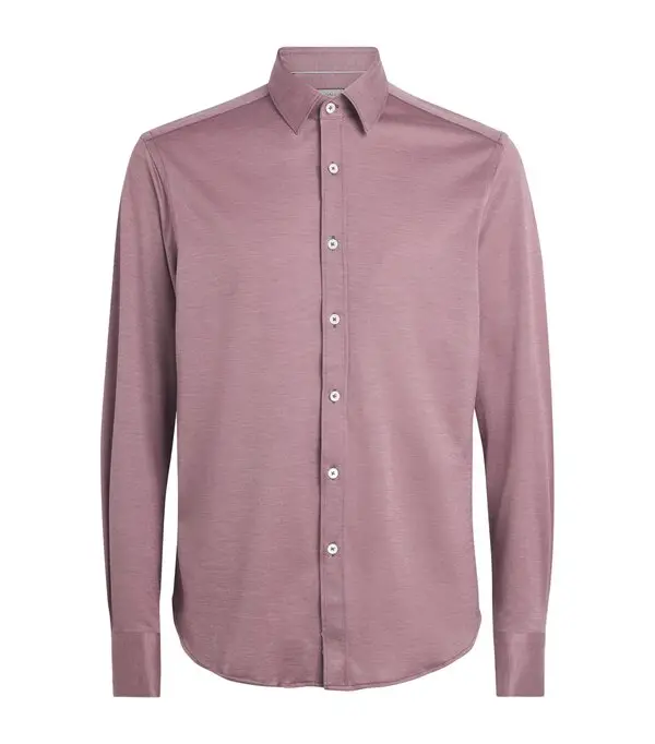 Canali Cotton-lyocell Jersey Shirt - Red