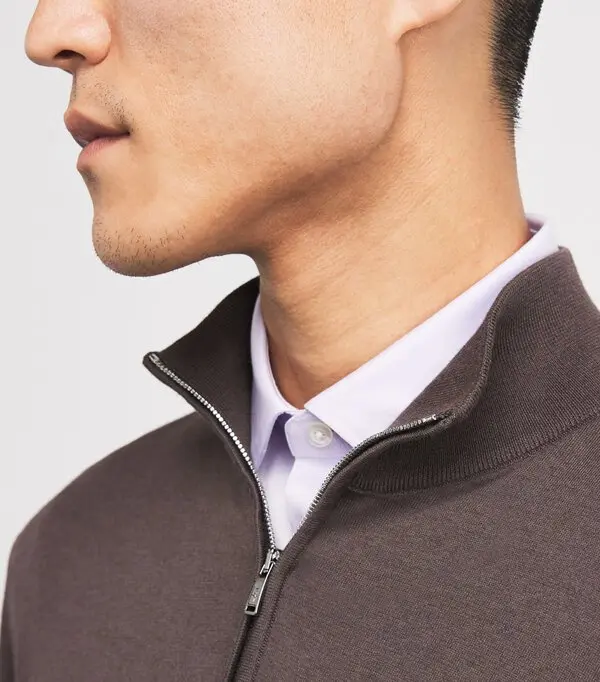 FIORONI CASHMERE Sea Island Cotton-cashmere Quarter-zip Sweater