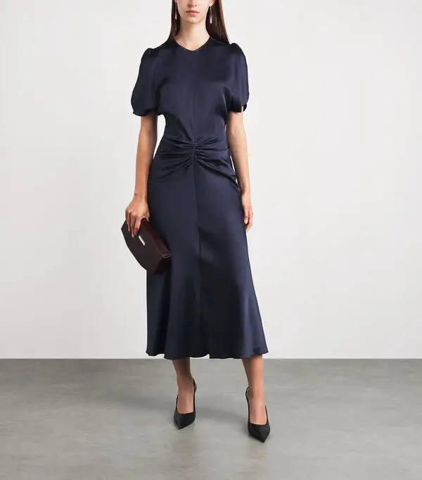 Victoria Beckham Satin Bela Midi Dress