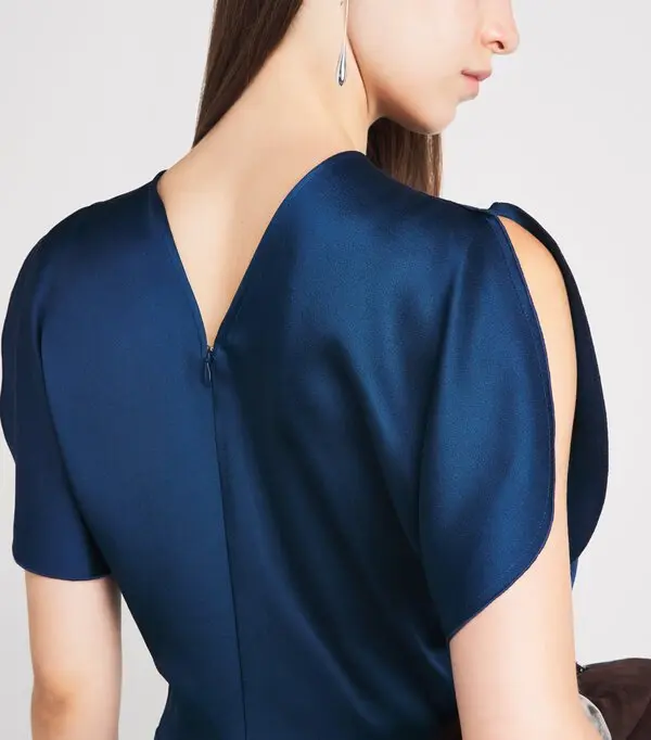 Victoria Beckham Satin Bela Midi Dress