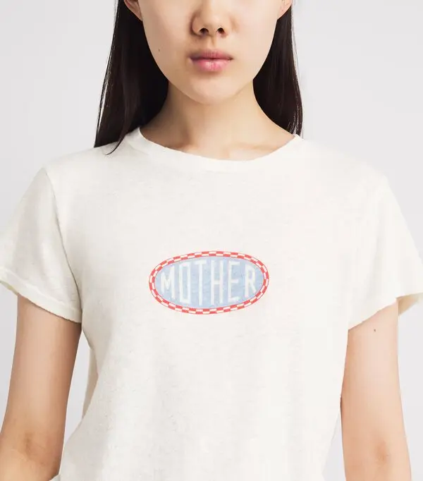 MOTHER The Lil Sinful Cotton-linen T-shirt - White