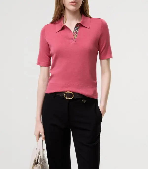Burberry Wool Check-detail Polo Shirt